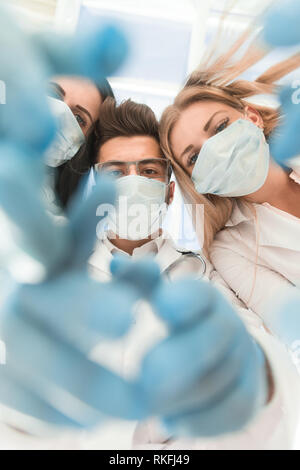 bottom view .doctors surgeons perform the operation.photo with Stock ...