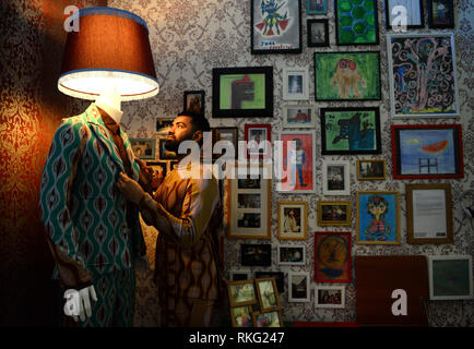 Rahemur Rahman with his installation Made in Bangladesh, at a photo ...