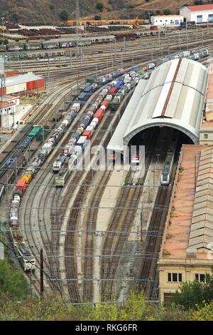 The train station of Portbou. Costa Brava, Girona, Spain Stock Photo ...