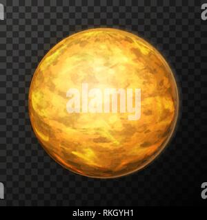 Venus planet on transparent with Venus texture map illustration Stock ...