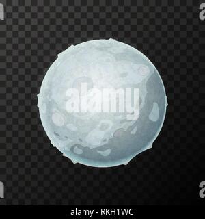 Moon planet on transparent with Moon texture map illustration Stock ...