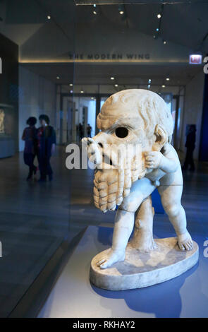 Ancient statue of a Young Satyr Wearing a Theater Mask of Silenos ...