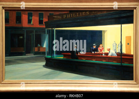 Art Institute of Chicago - Nighthawks , Edward Hopper Stock Photo - Alamy