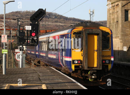 First Scotrail operated Class 156 DMU in Lochaber west of Glenfinnan en ...