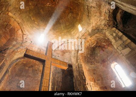 Mtskheta, Georgia. Big Wooden Cross In The Interior Of Jvari Church ...