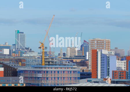 Ongoing construction projects can be seen on Leeds skyline Stock Photo ...