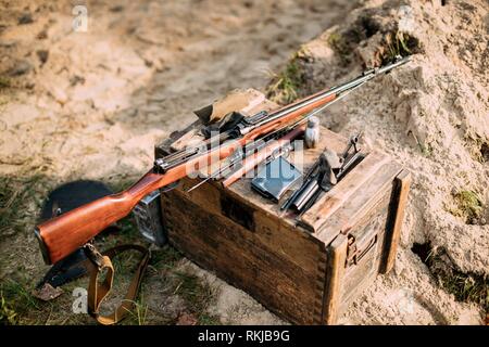 Russian SKS Simonov rifle. The weapon was designed at the end of WWII ...