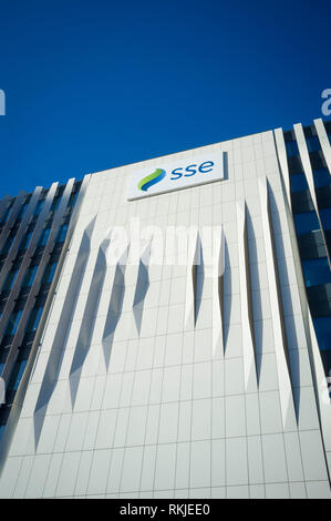 Graphic architectural details and logo on the new SSE Headquarters at 1 ...