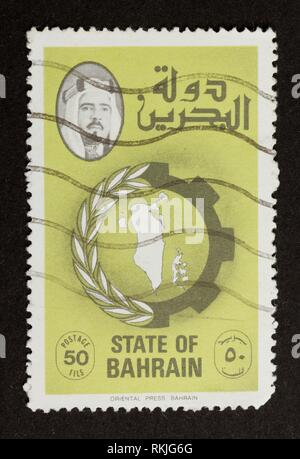 STATE OF BAHRAIN - CIRCA 1980: Stamp printed in the state of Bahrain ...