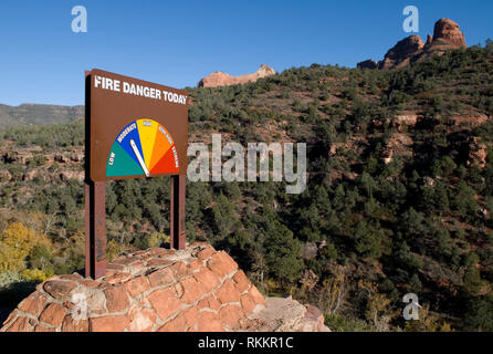 Fire safety sign at Sedona Arizona USA Stock Photo - Alamy