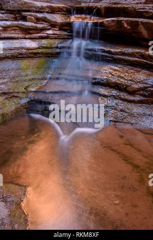 Stream-polished Cambrian Muav Limestone ledges in Matkatamiba Canyon ...