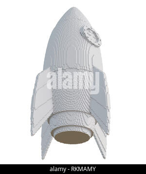 3d printed rocket isolated on white background Stock Photo - Alamy