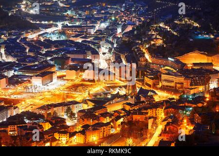 City skyline at night, Andorra La Vella, Andorra Stock Photo - Alamy