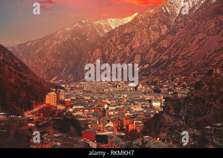 City skyline at night, Andorra La Vella, Andorra Stock Photo - Alamy