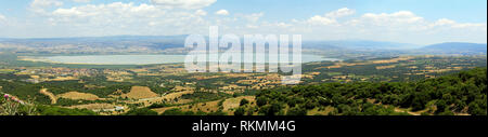 Limni Volvi lake in Greece, aerial view Stock Photo - Alamy
