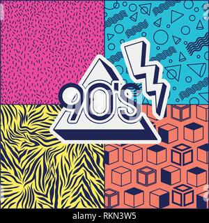 90s decade label retro Stock Vector Image & Art - Alamy