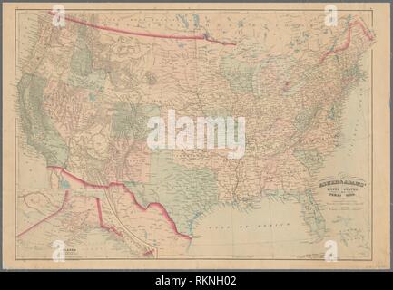 Map of the United States with its territories, cartographic, Maps, 1851 ...