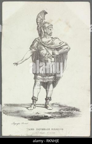 Black and white print depicting the Roman Emperor Valerian chained, and ...