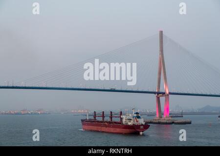 The Incheon Bridge at dusk Incheon, South Korea, Asia Stock Photo - Alamy