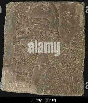 Relief Showing the Head of a Winged Genius, Neo–Assyrian Period, reign ...