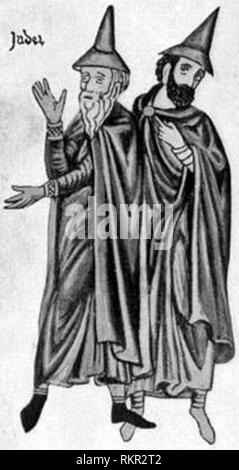 Jews wearing the pileus cornutus depicted ca. 1185 Stock Photo - Alamy