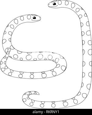 anaconda animal snake line icon vector illustration Stock Vector Image ...