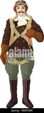 Vector cartoon retro bomber plane. Available EPS-10 vector format ...