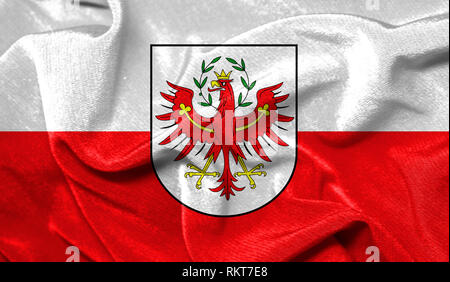 Realistic flag of Tyrol on the wavy surface of fabric Stock Photo - Alamy