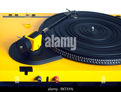 Close up of vintage rubber turntable platter mat with stroboscope and ...