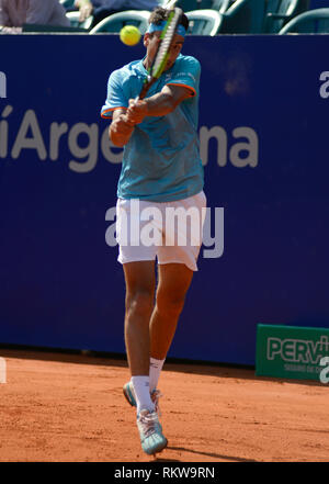 Lorenzo Sonego, an Italian tennis player, during a match at the Hong ...