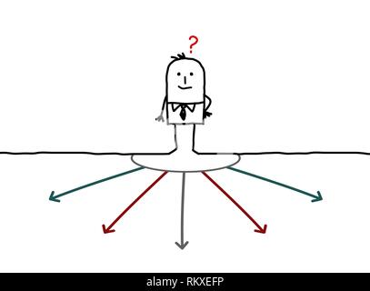 Cartoon of Businessman Choosing Right Direction Stock Vector Image ...