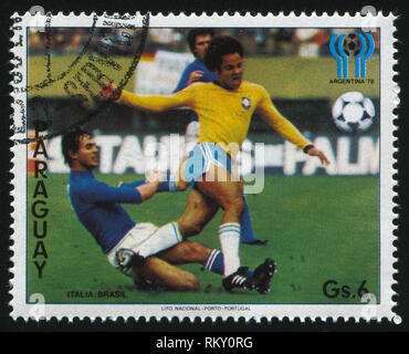 RUSSIA KALININGRAD, 19 APRIL 2017: stamp printed by Paraguay, shows ...