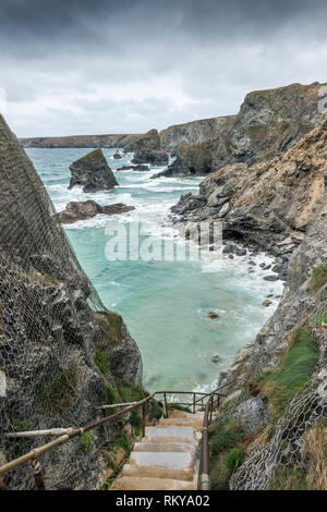 steps leading down to the sea, Cornwall, UK Stock Photo - Alamy