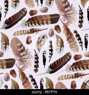 vector feather seamless pattern cute paper art Stock Vector Image & Art ...