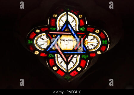 tetragramaton, YHWH, JHVH, Hebrew letters for name of God in stained ...
