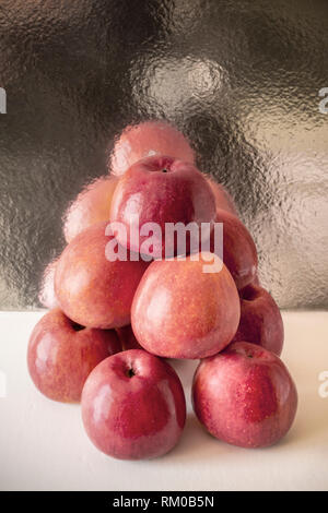 Apple Pyramid on a White Background Stock Photo - Alamy