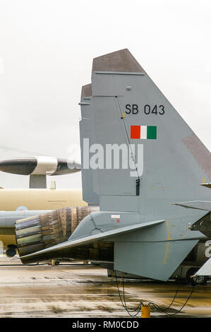 Thrust vectoring nozzle of Indian Air Force Sukhoi Su-30MKI jet plane ...