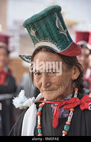 portrait of Ladakhi woman in Leh in Ladakh, India Stock Photo - Alamy