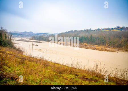 River flooding after exceptional rain near Rimini, Italy Stock Photo ...