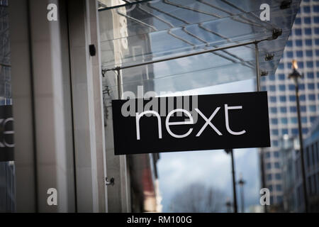 NEXT, clothing store logo. The Old Showground, Kendal, Cumbria, England ...