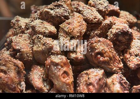 Spicy rabbit head street food in Chengdu China Stock Photo: 167542921 ...