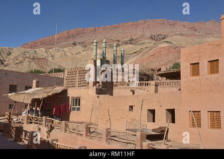 Ancient mud brick village in the Tuyoq Valley, Turpan, Xinjiang, China ...