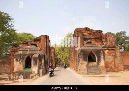 Tharabar gate and walls, Old Bagan village, Mandalay region, Myanmar ...