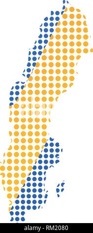 Sweden Dot Map. Country Digital Style Shape. Sweden vector image ...