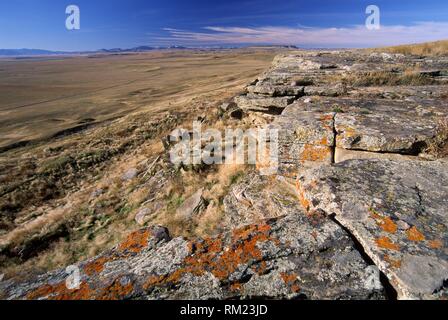USA, Montana, Ulm Pishkun State Park, Ulm, buffalo jump where Native ...