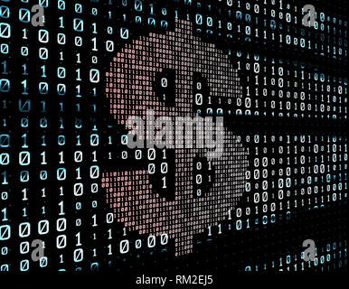 Binary code network matrix, dollars, data transmission and storage Stock Photo - Alamy