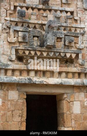 stone mask of Chac a Mayan rain god located in the North Acropolis in ...