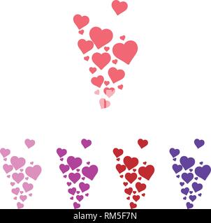 Many small hearts forming abstract shape on white background. Valentine ...