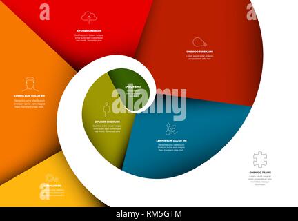 Project evolution timeline template with spiral model and icons - white ...