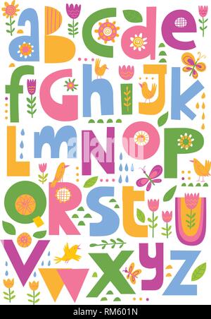 Cartoon alphabet for kids education poster. Learning alphabet letters ...